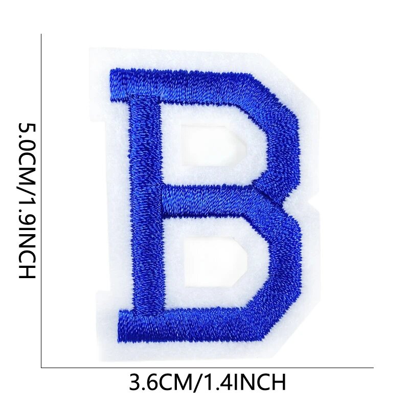 Синие вышитые нашивки с буквами Y135023B-5x3.6cm