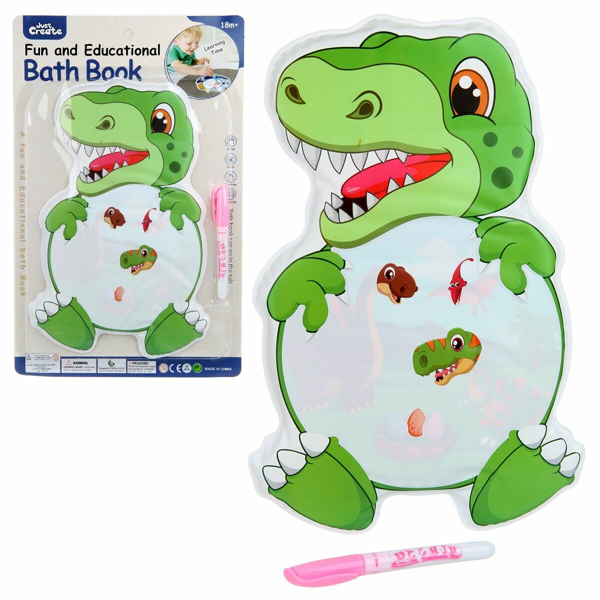 Развивающая игрушка "Водная книжка Дино", с водным маркером, Veld Co