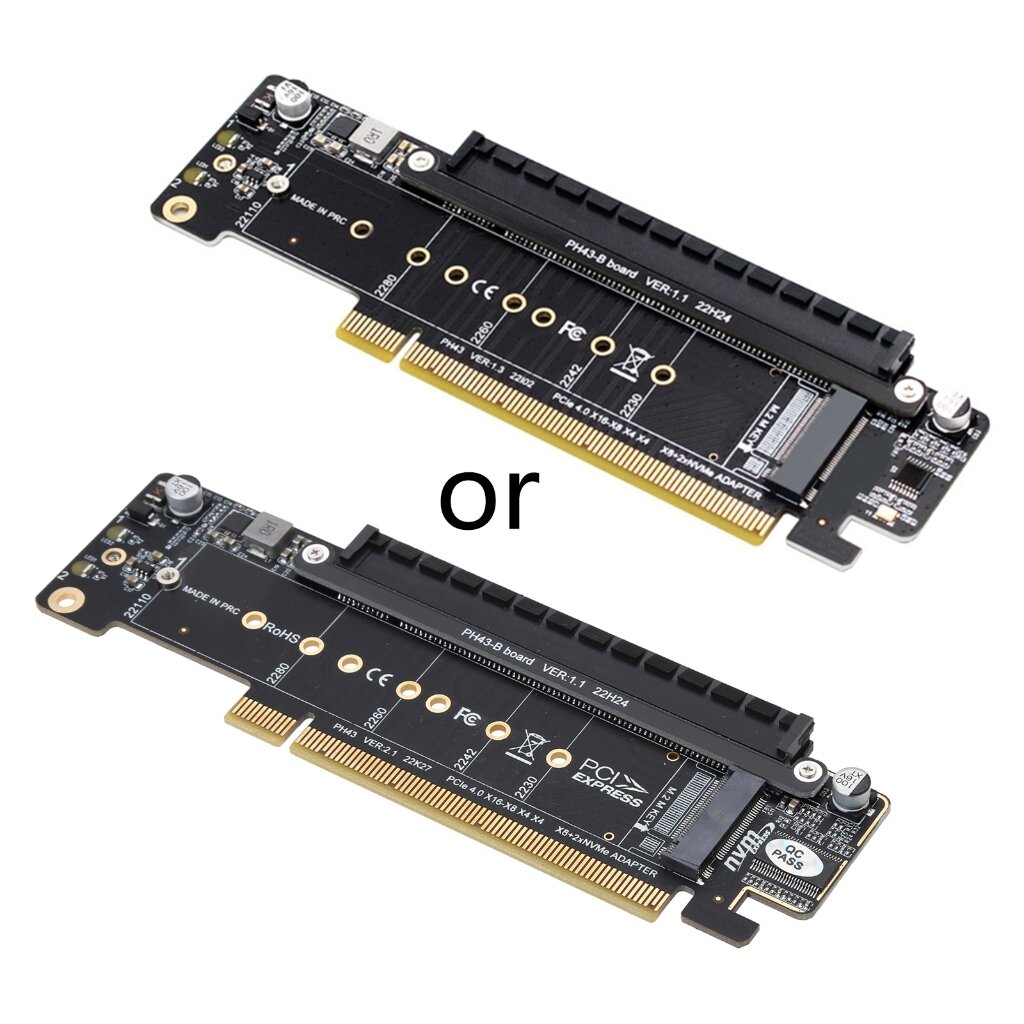 PCIE4.0 Разделенная плата расширения Riser Card PCIE X16 на X8 + X4 + X4 Quad VROC M.2 NVMe Порт DIY Замена адаптера Платы расширения