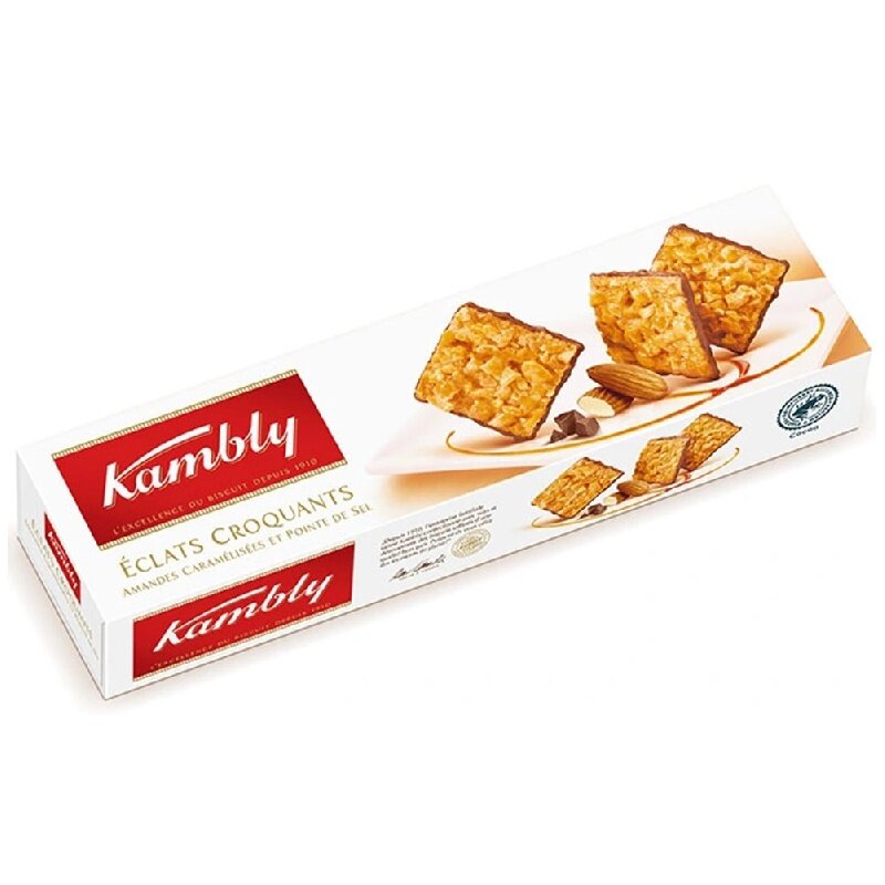 Печенье KAMBLY ECLATS CROQUANTS хрустящее с миндалем и молочным шоколадом 90г