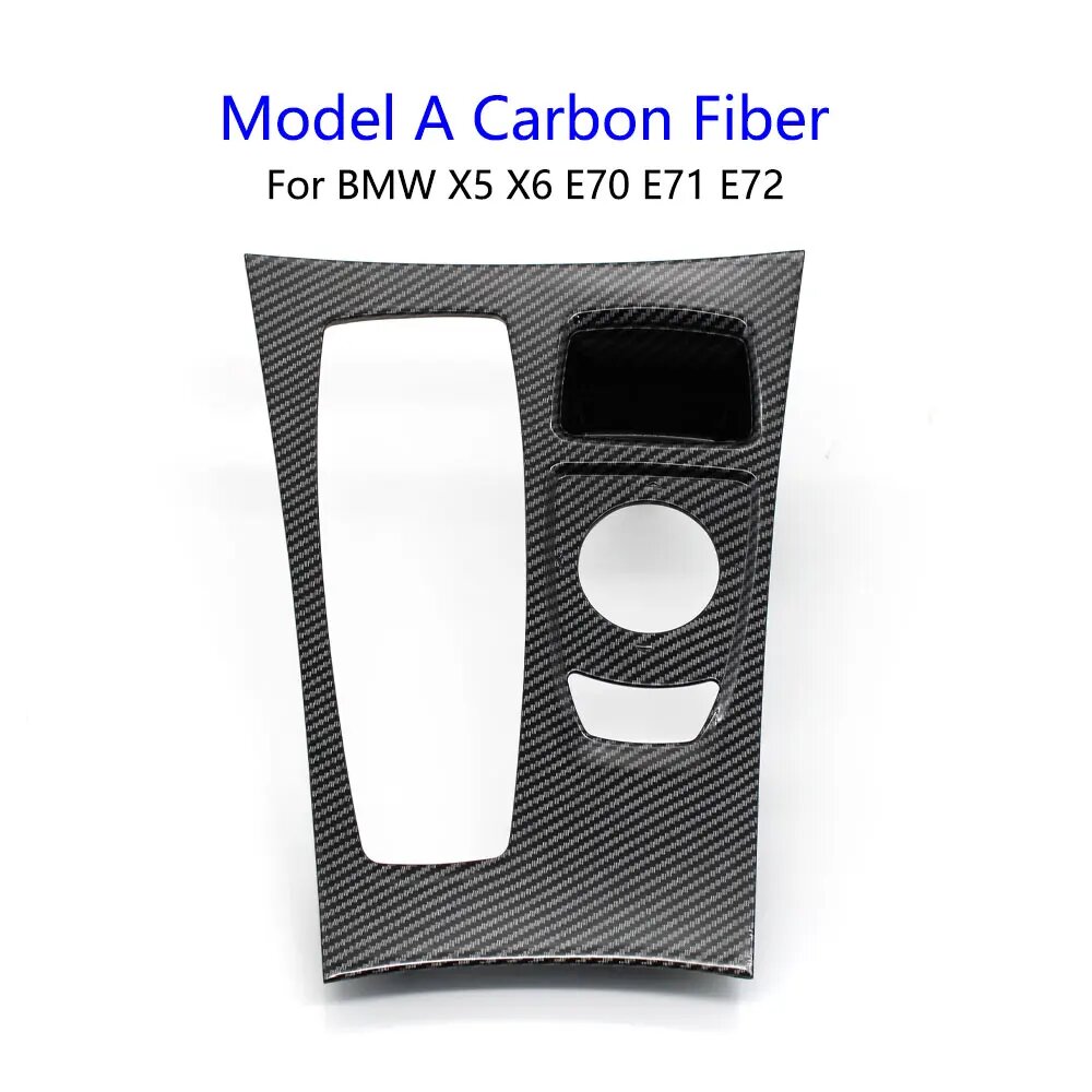 LHD автомобильное углеродное волокно, черная внутренняя центральная консоль, накладка переключения передач, панель для BMW X5 X6 E70 E71 E72 2007-2009 51166954947 Model A Carbon Fiber