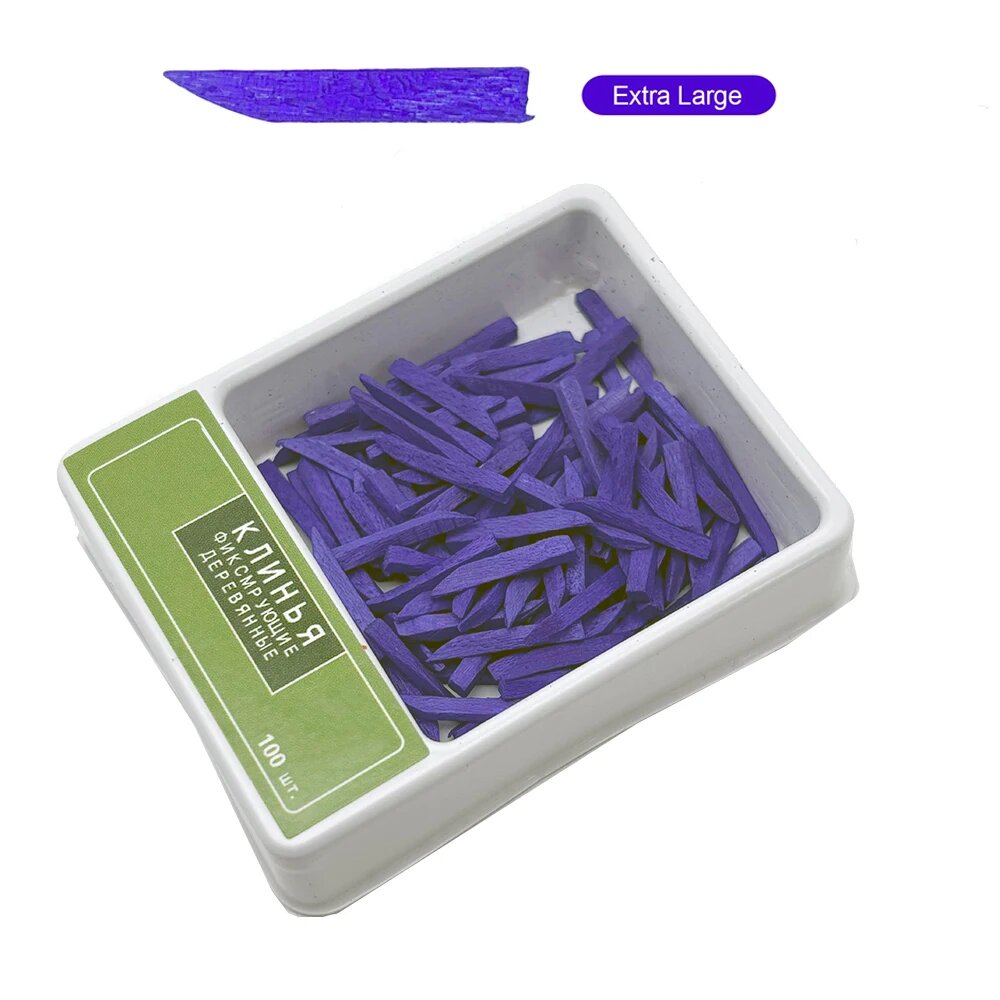 ДENTOSEE деревянные контурные межзубные клинья 100 шт Purple
