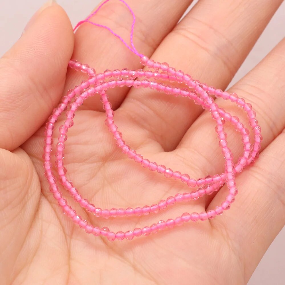 Полудрагоценные бусины шпинель фиолетовые 2 мм 38 см Розовый, Розовый