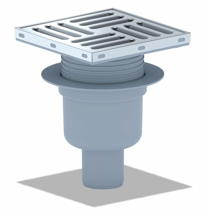 Ани Трап для душа вертикальный регулируемый, с сухим затвором, с решёткой из нержавеющей стали 150*150 мм (TQ5712)