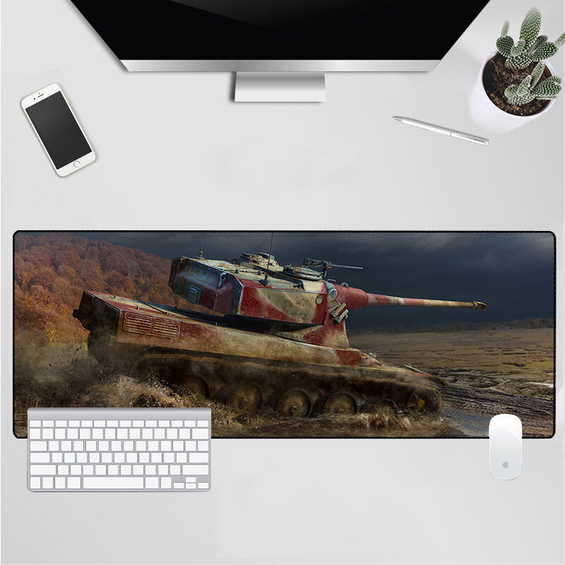 Игровой коврик "Танковый бой-19", нескользящий, утолщенный, односторонний, 1000x500x4мм