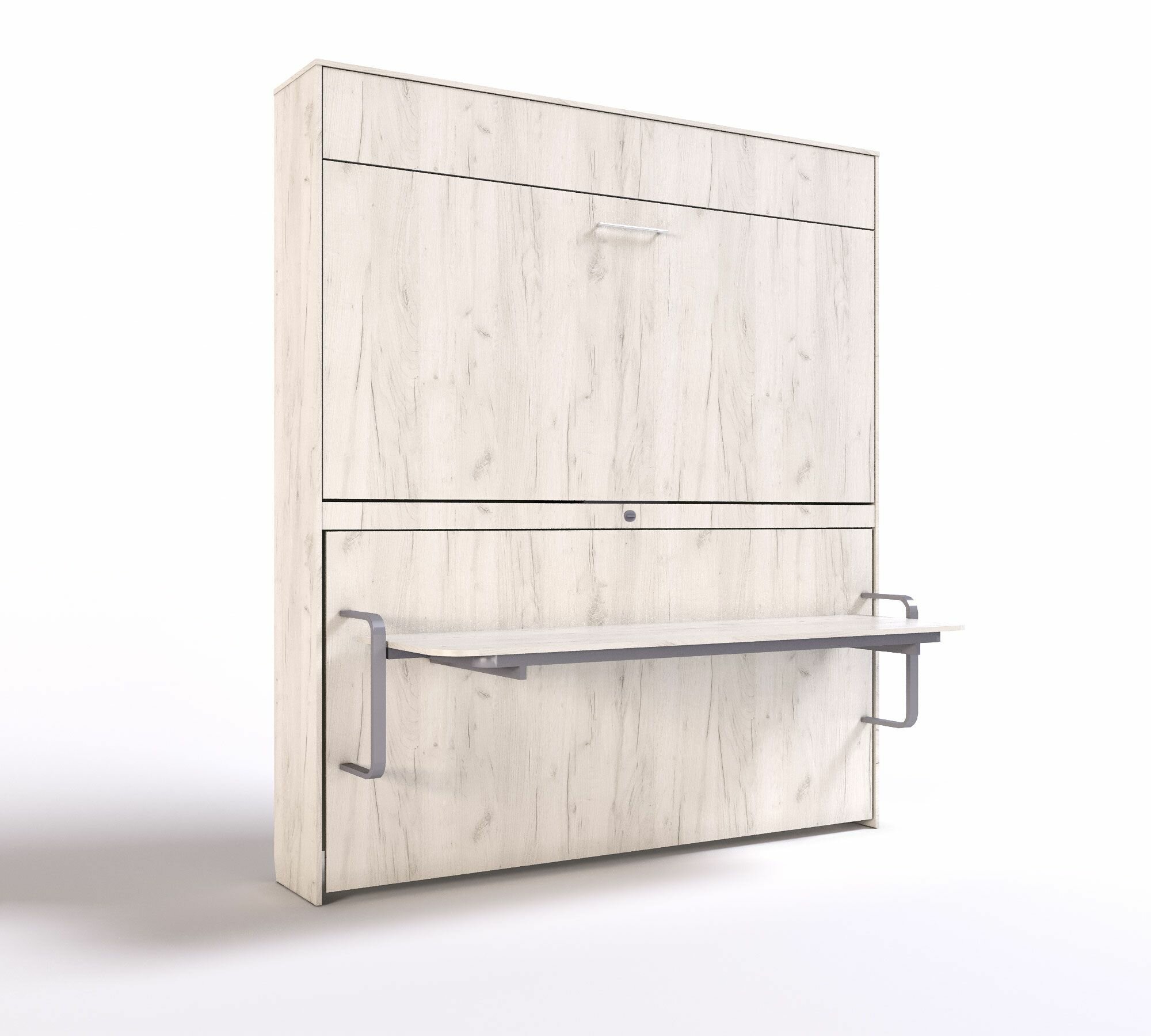 Двухъярусный шкаф кровать-трансформер со столом Дуплекс Таволо Уно Белый Крафт