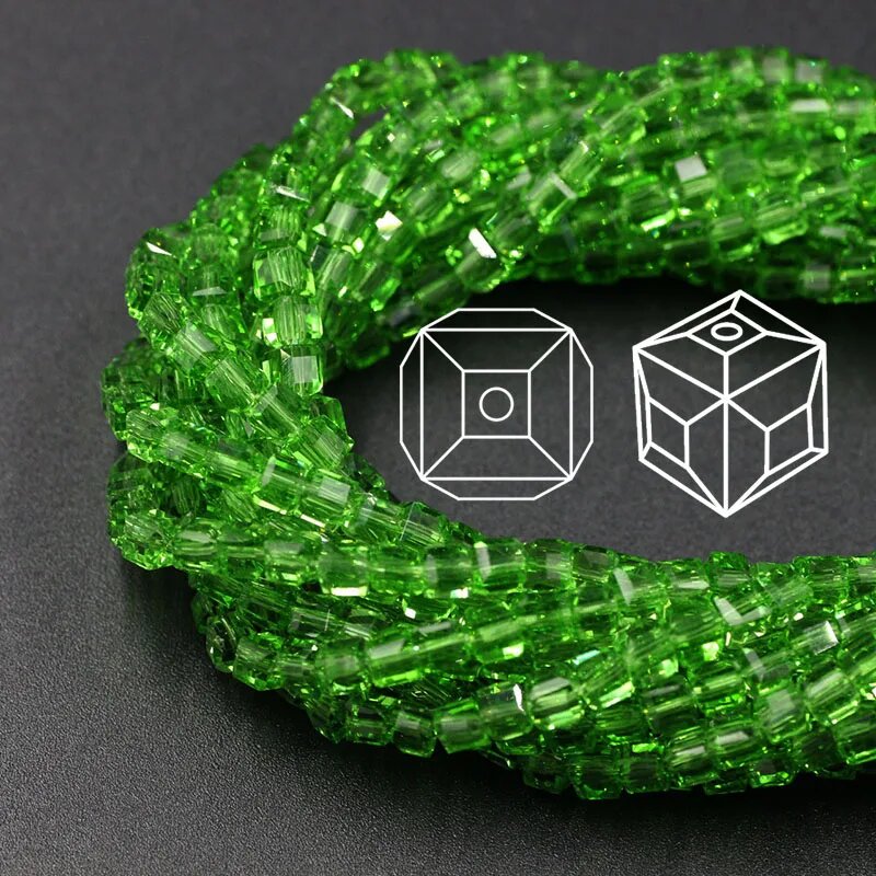Изумрудные бусины YUANZHIRUN 3 мм, 95 шт