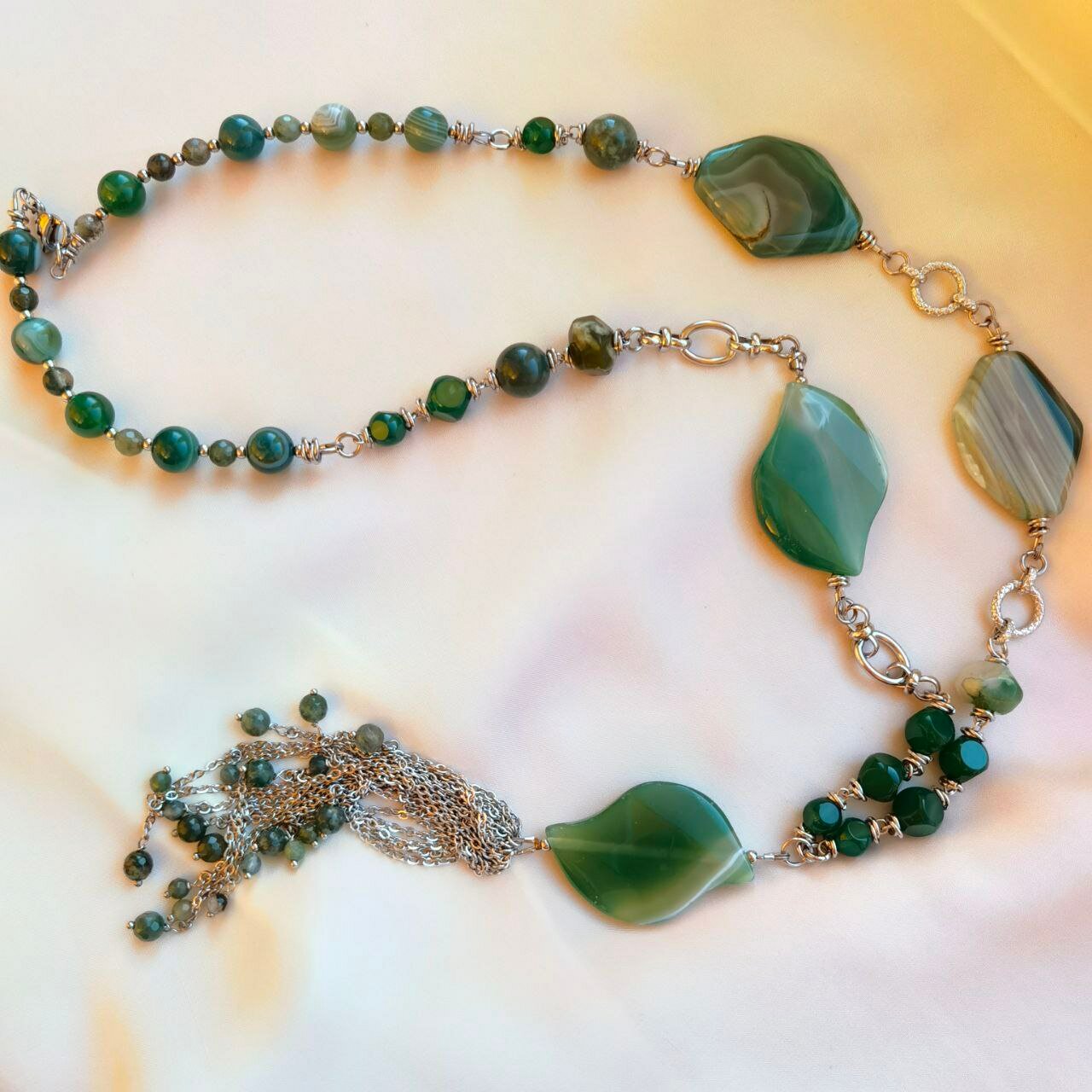 Серьги, агат