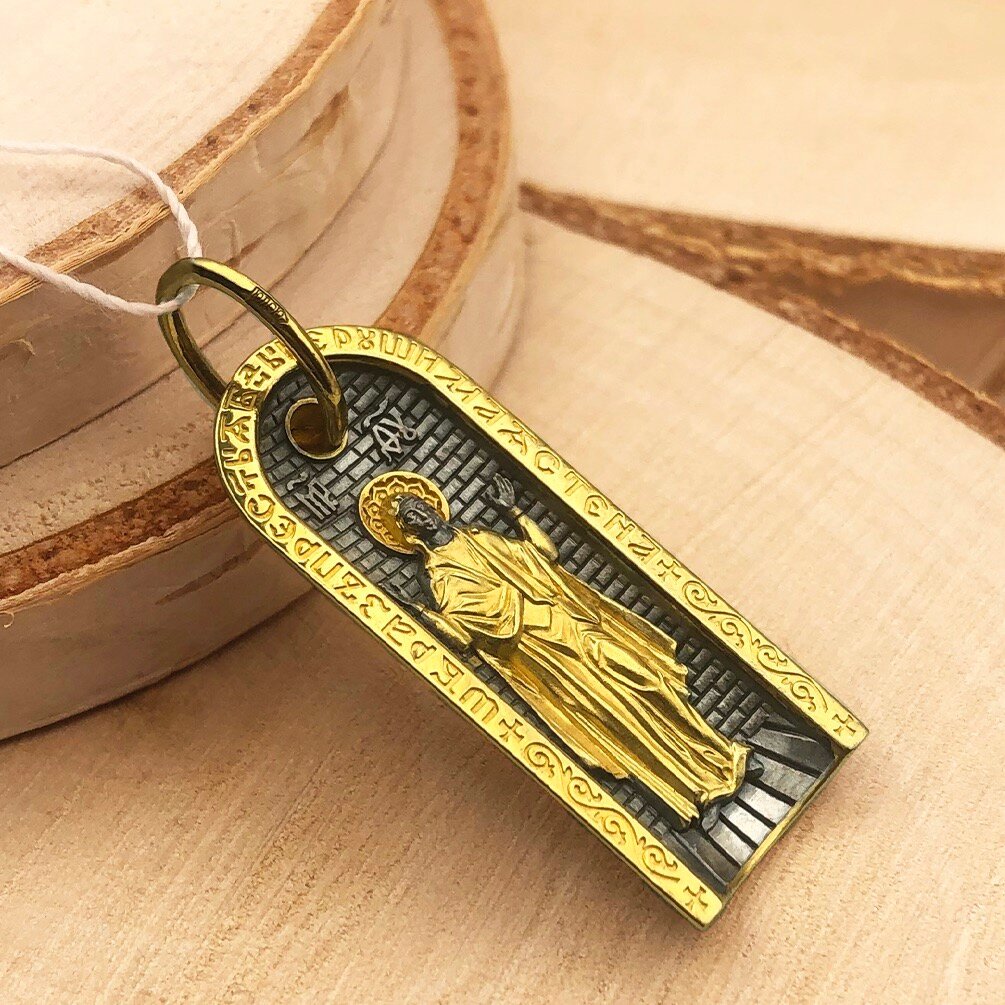 Подвеска, серебро, 925 проба, чернение, золочение, оксидирование