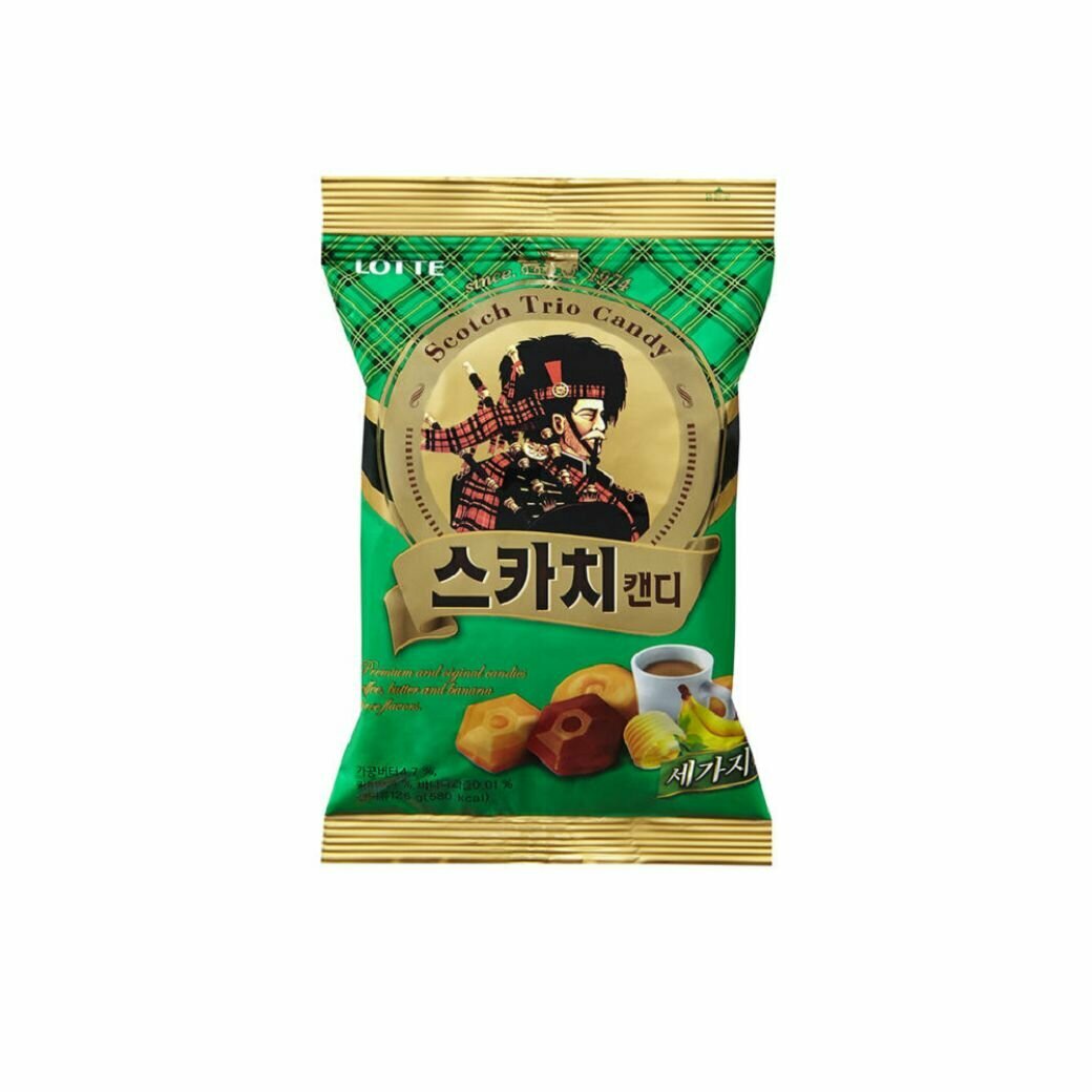 Lotte Карамель Scotch Candy Trio, 1 упаковка