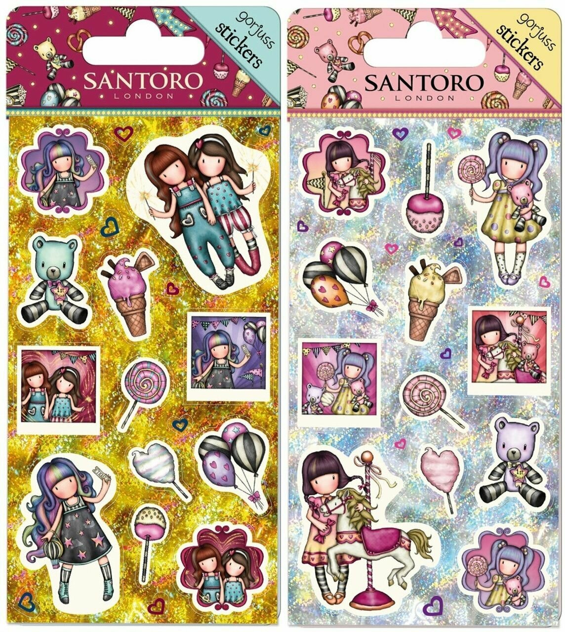 Santoro London Набор наклеек 2 шт. Fairground Stationery- Carousel / First Prize, санторо