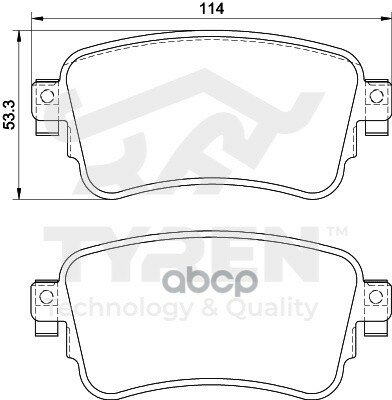 Колодки тормозные дисковые, задние Peugeot Traveller 16> Citroen SpaceTourer 16> TYREN арт. TYR1221841