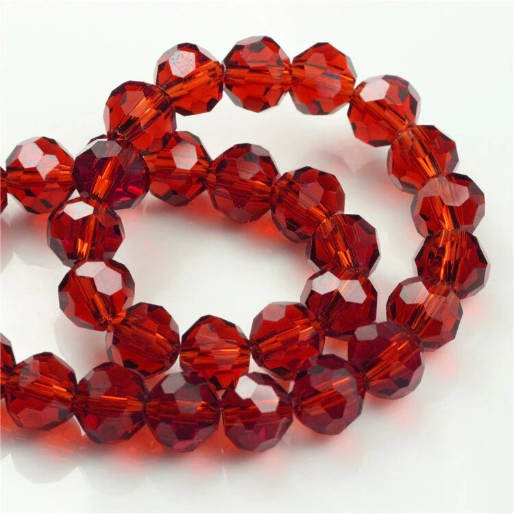 Зеленые стеклянные бусины Kingshine 2/3/4/6/8/10/12 мм 10mm-30pcs, Бордовый, deep red