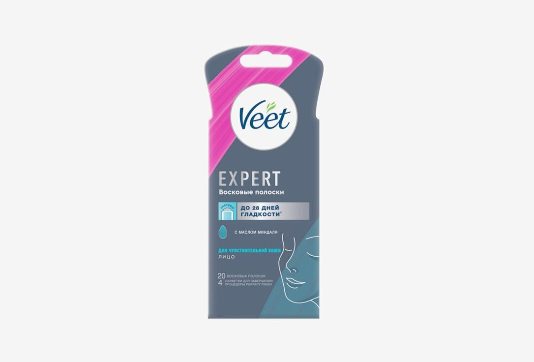 Восковые полоски для лица VEET Expert для чувствительной кожи
