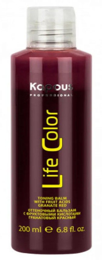 Оттеночный бальзам Kapous Professional с фруктовыми кислотами, гранатовый красный