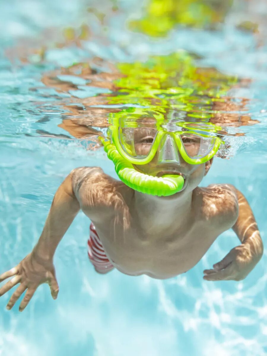 Маска для плавания детская с трубкой, набор для ныряния, от 8 лет