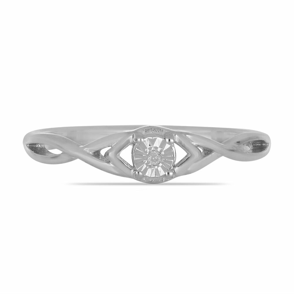 Кольцо, серебро, 925 проба, родирование, бриллиант