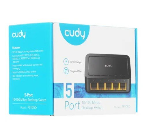 Коммутатор Cudy FS105D (L2) 5x100Мбит/с