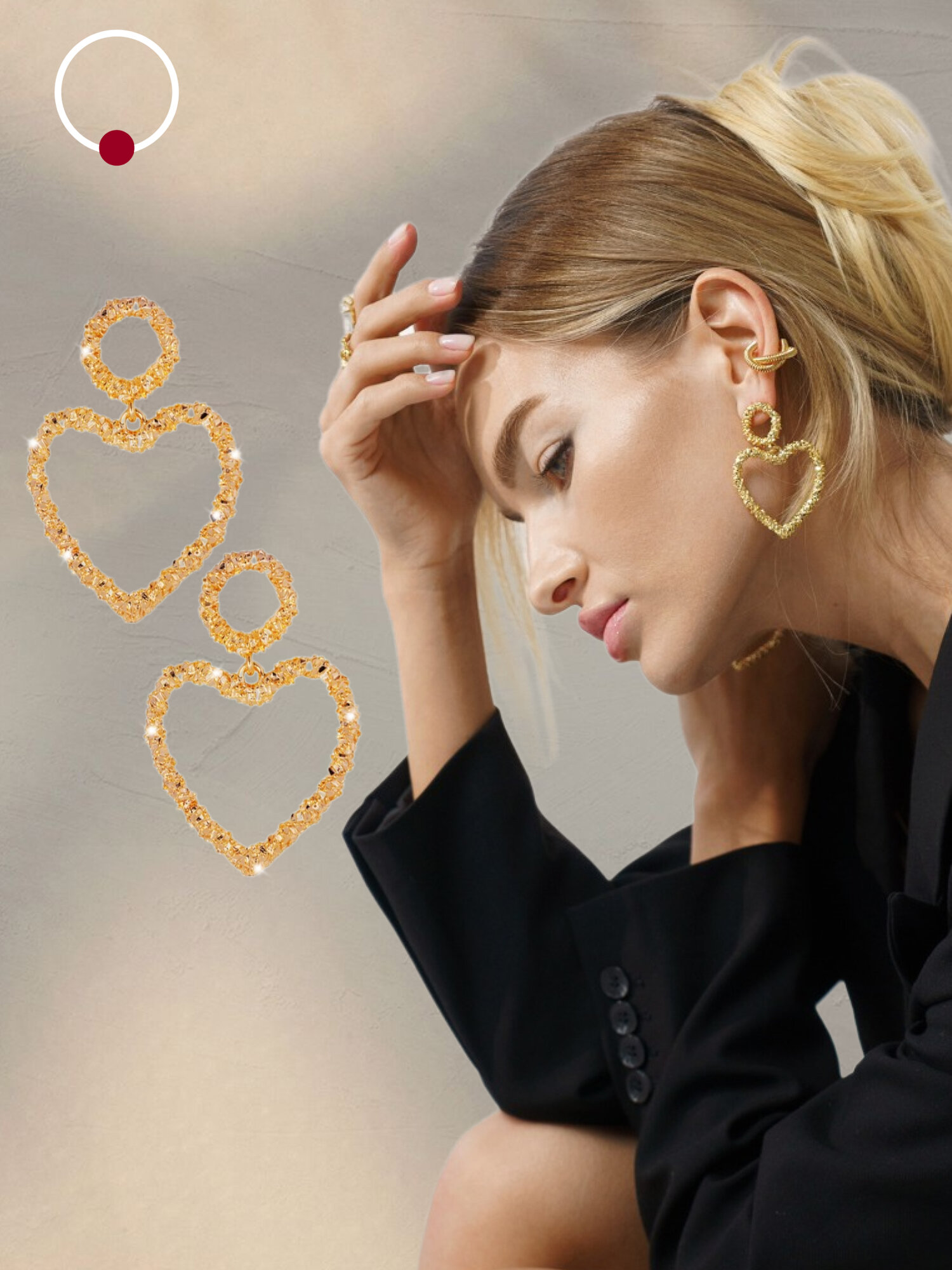 Серьги пусеты, с подвесками