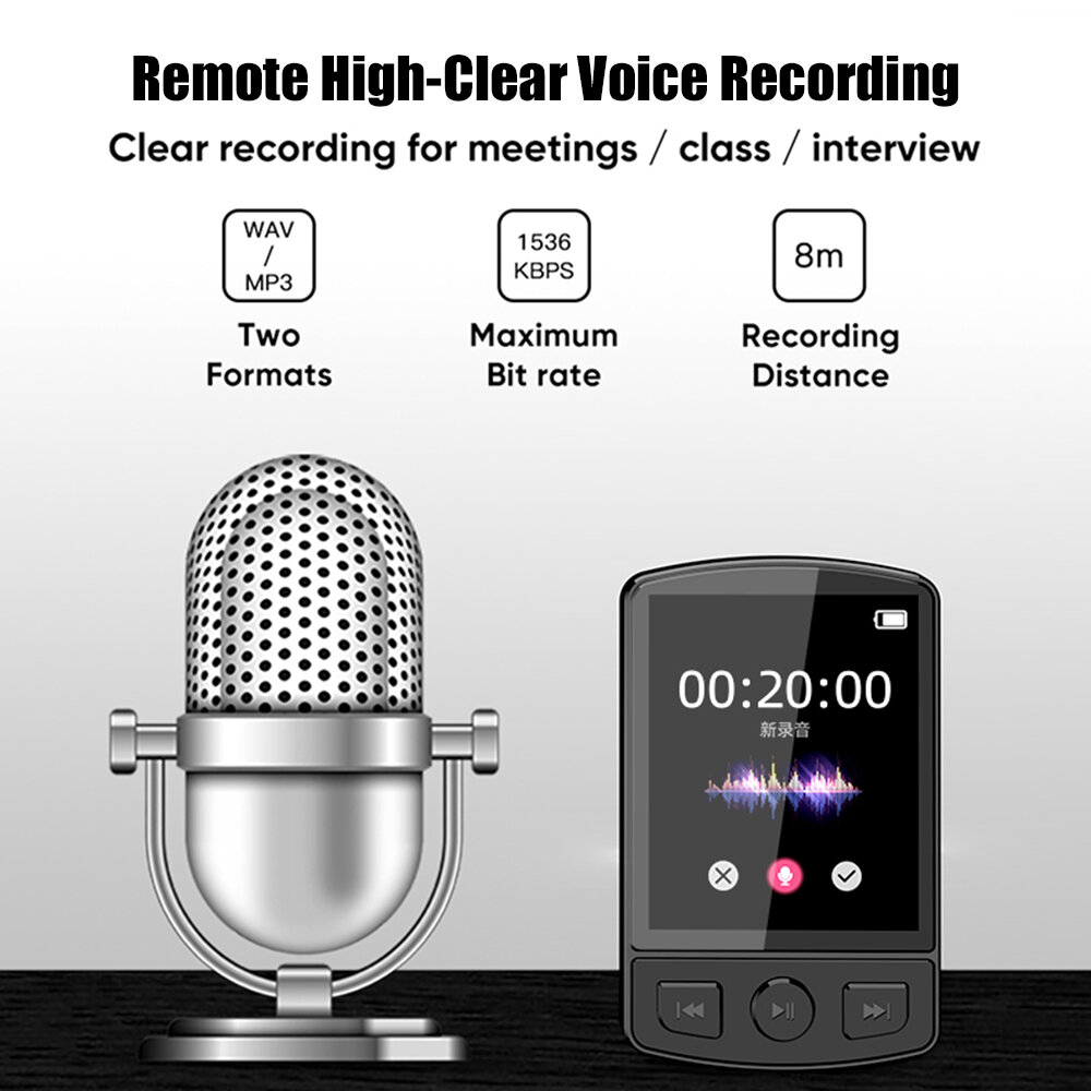 MP3-плеер с дисплеем, Bluetooth 5.0, динамик, FM-радио, поддержка электронных книг