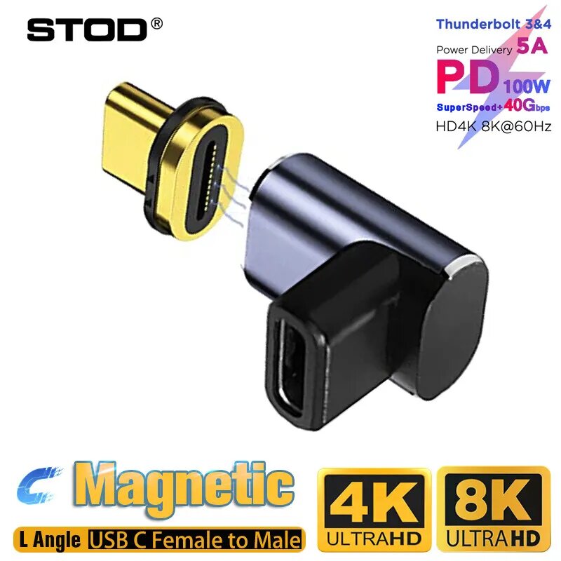 Локтевой адаптер типа C Магнитное зарядное устройство OTG USB C Магнитный преобразователь Elbow LED