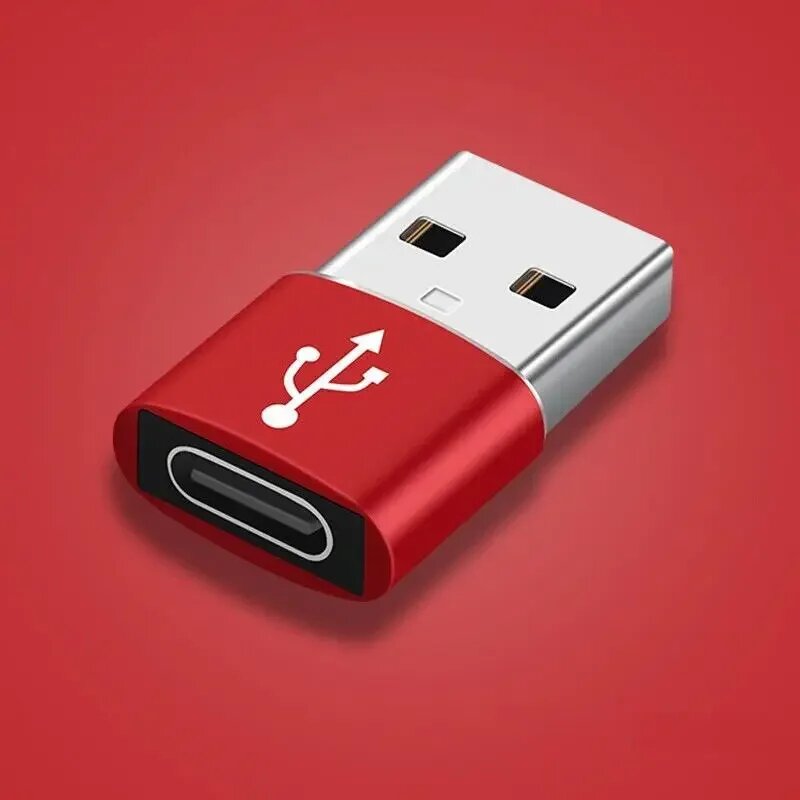 Адаптер USB Type-C "папа" - USB OTG красный