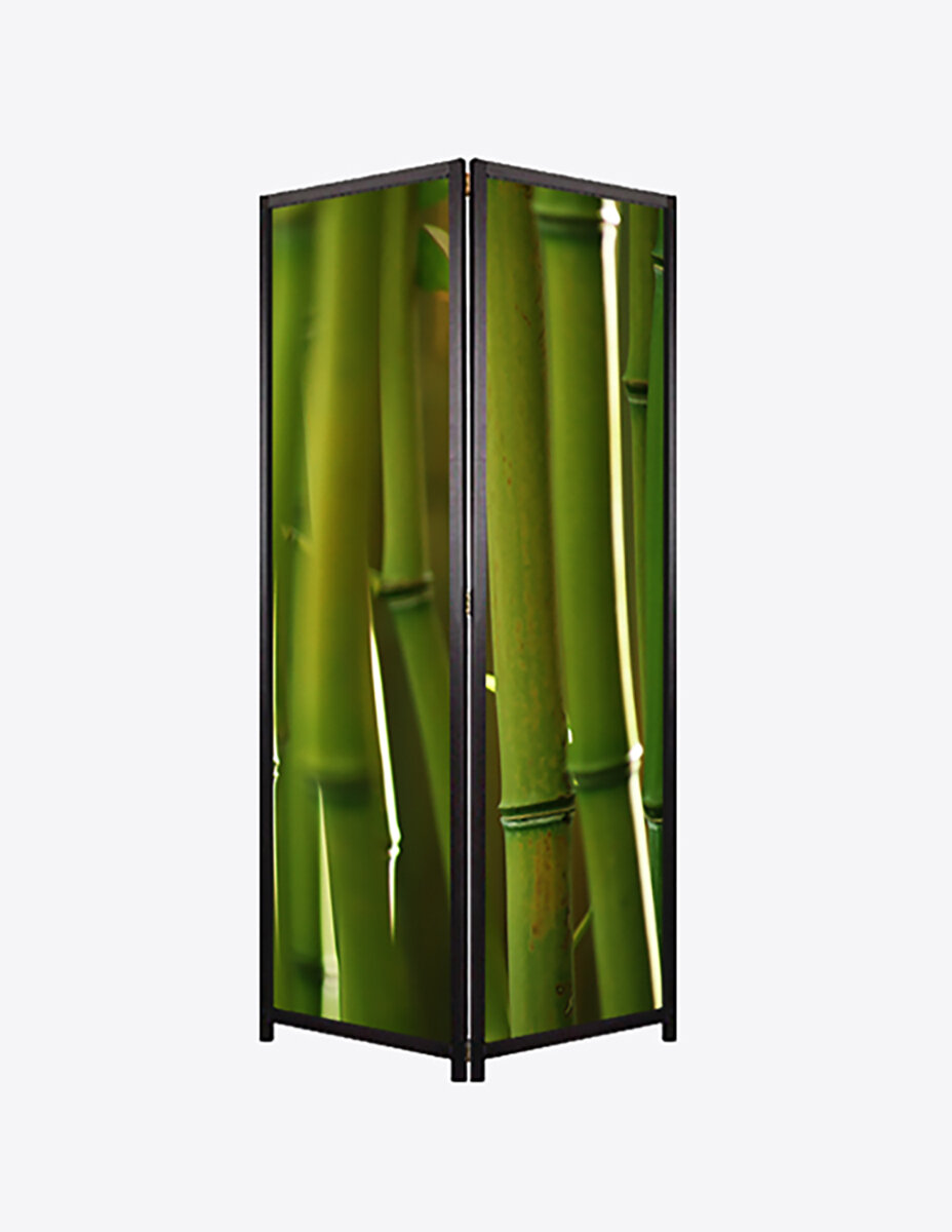 Ширма перегородка секционная складная iDeaLList "Бамбук", 2 створки, размер 180x100 см
