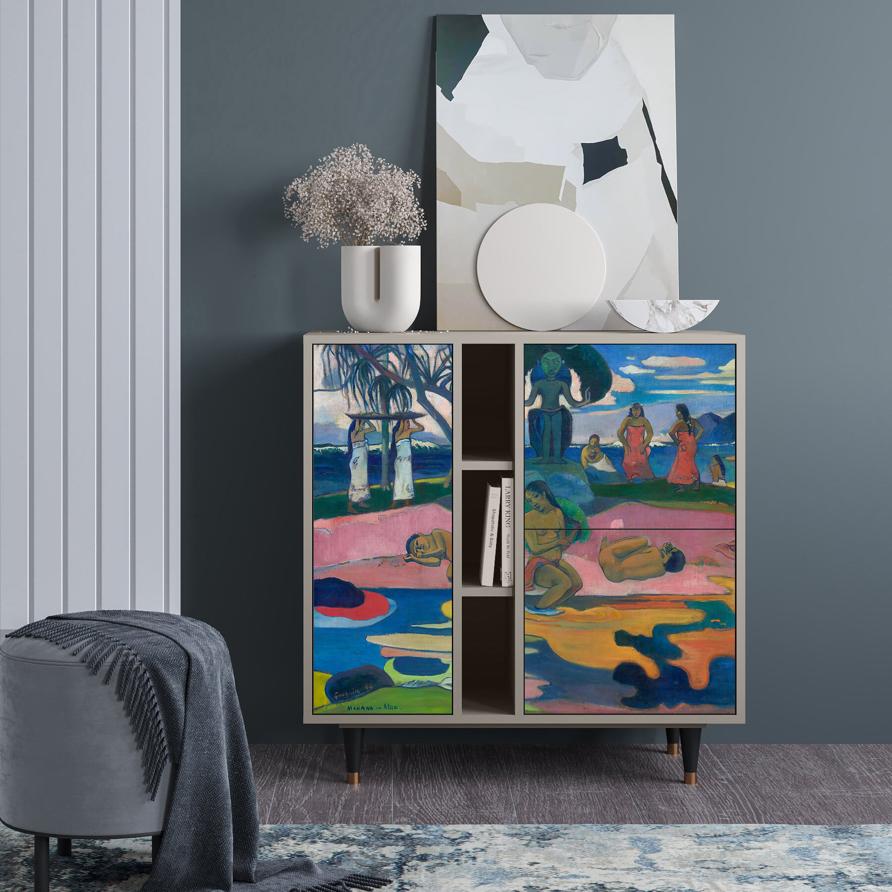 Комод - STORYZ - BS5 Day of the God by Paul Gauguin, Размер - 94 x 96 x 41 см, Цвет корпуса - , Сатин