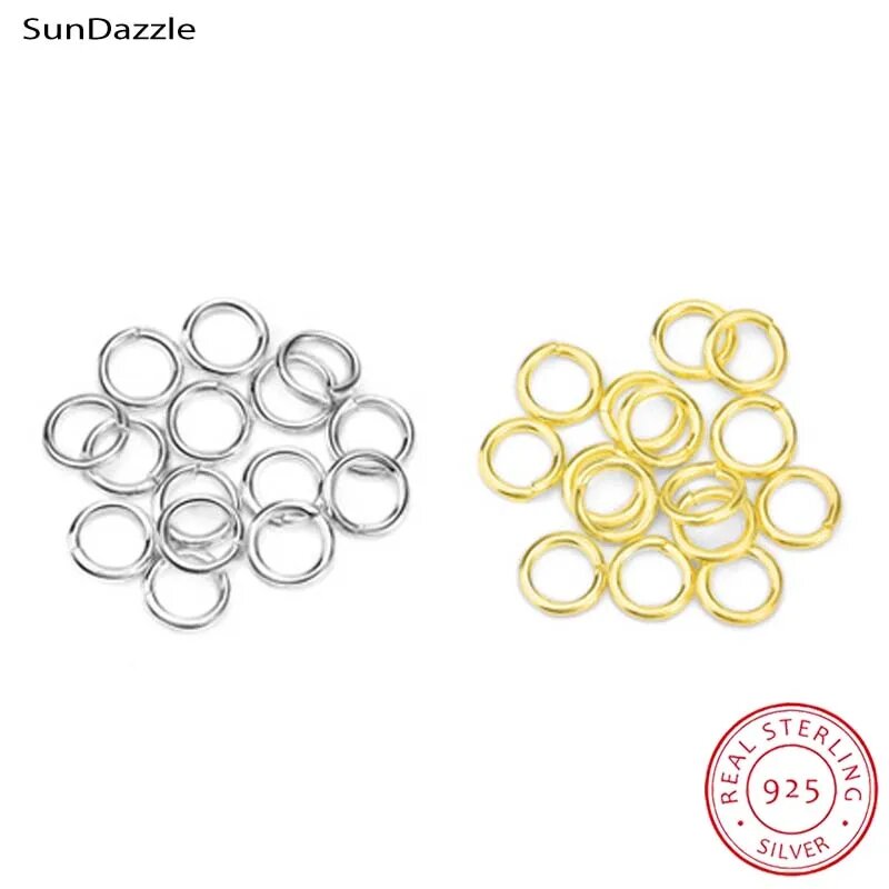 Серебряные замкнутые колечки Sun Dazzle 925 пробы 4 mm, Gold Plated