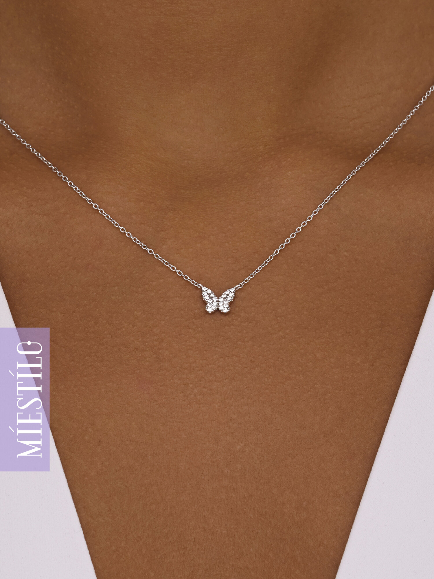 Колье, серебро, 925 проба, родирование, фианит