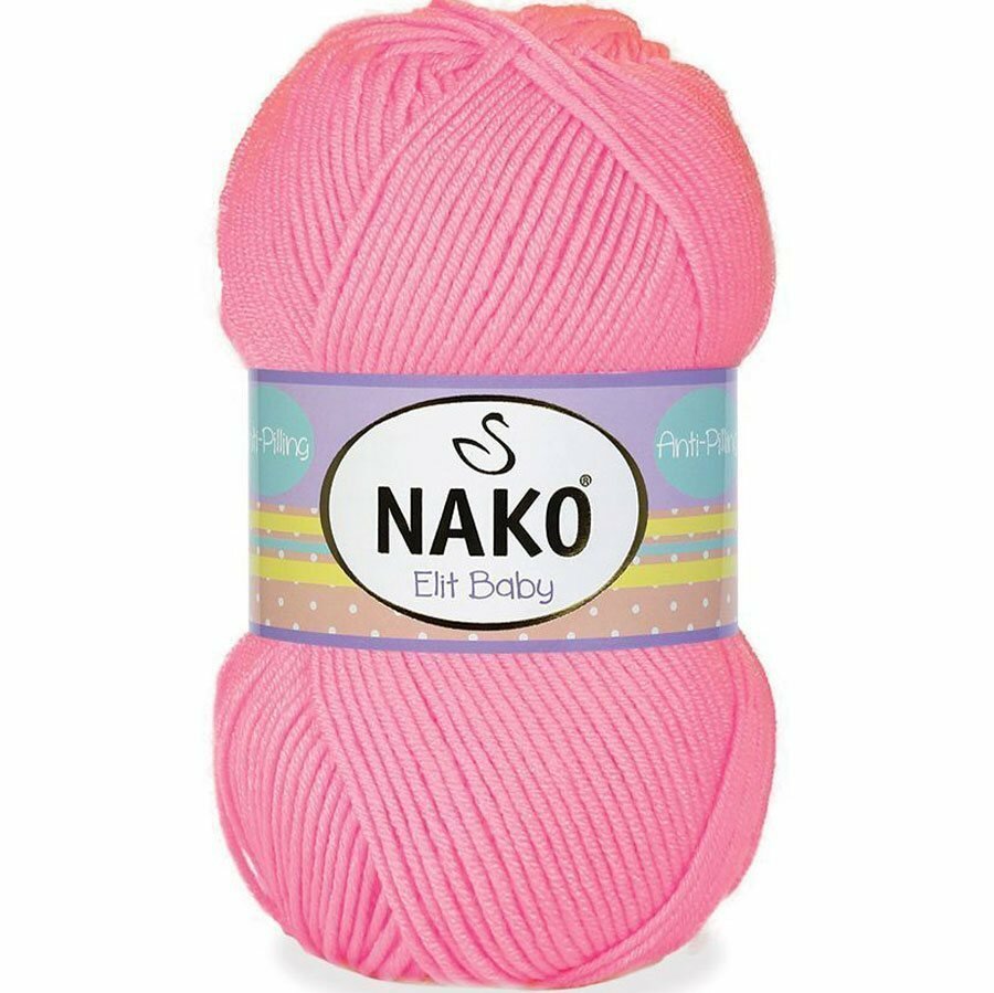 Пряжа Nako ELIT BABY 12382 розовый неон (5 мотков)