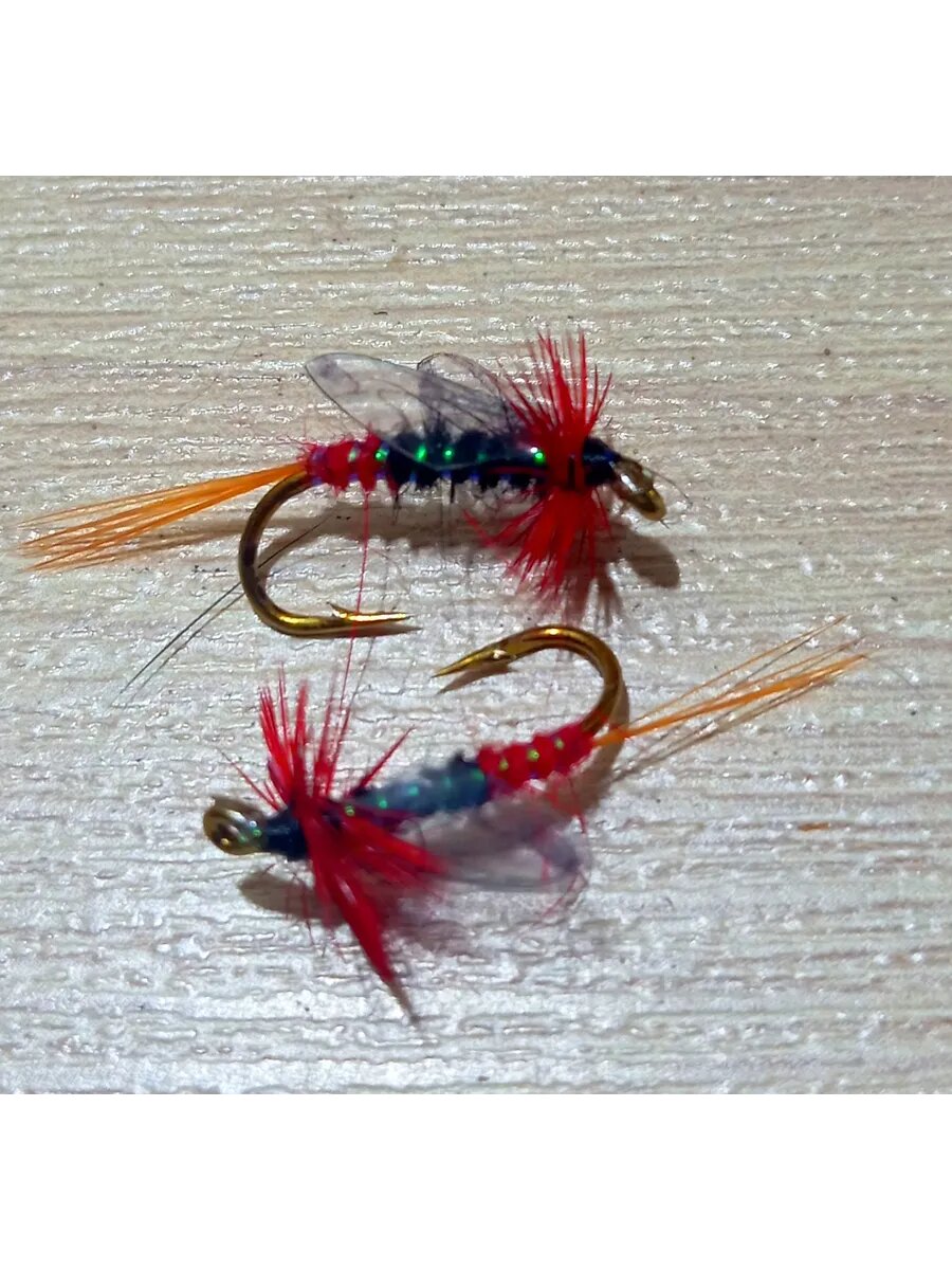 Мушка на хариуса и другую рыбу. На одинарном крючке. Набор 2 штуки
