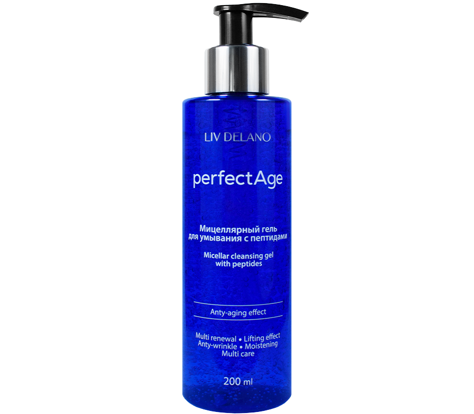 Гель Liv Delano Perfect Age Мицеллярный для умывания с пептидами, 200 мл
