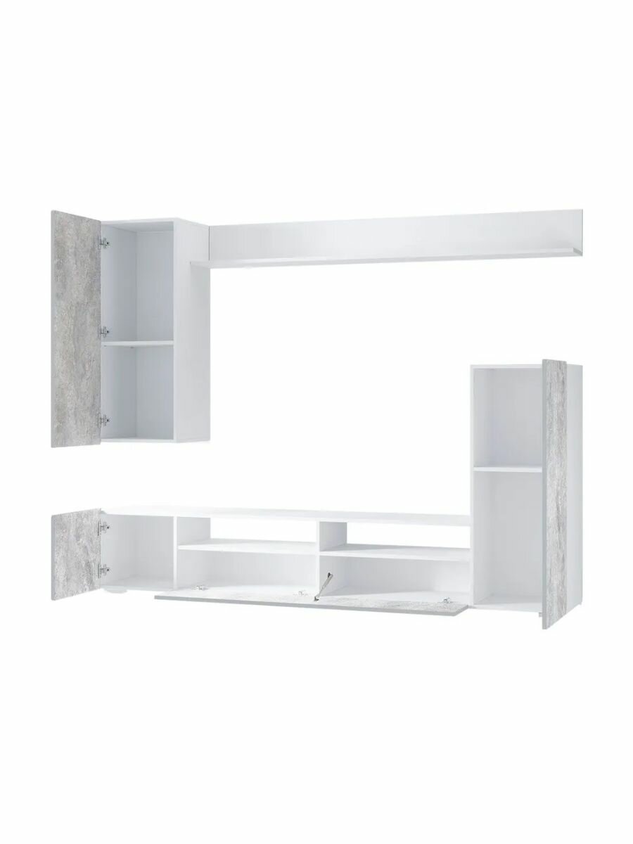 Гостиная "Диаманд" белый/цемент светлый