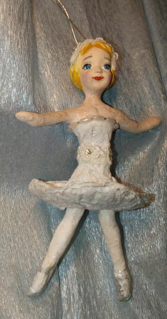 Ватная ёлочная игрушка Балерина