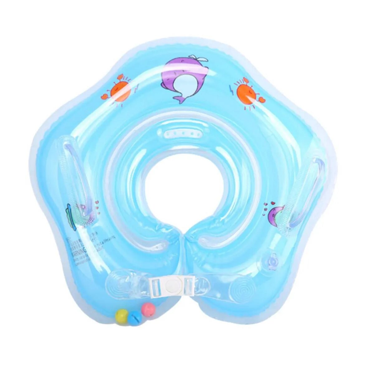 Надувной круг на шею для купания и плавания детей 0+ в ванне и бассейне / Детский плавательный круг на голову для новорожденных младенцев малышей с рождения и маленьких детей: мальчиков и девочек