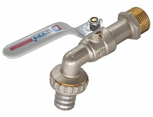 Кран шаровой CTM 3/4" со штуцером (ручка)