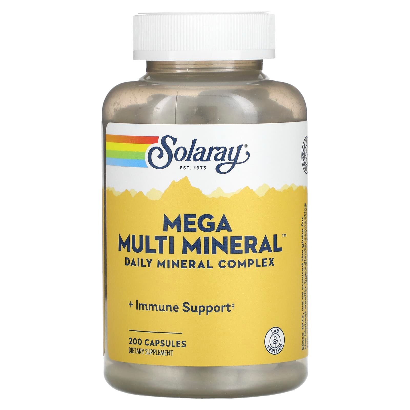 Мультиминералы, Solaray Mega Multi Mineral, 200 капсул, витамины комплексные