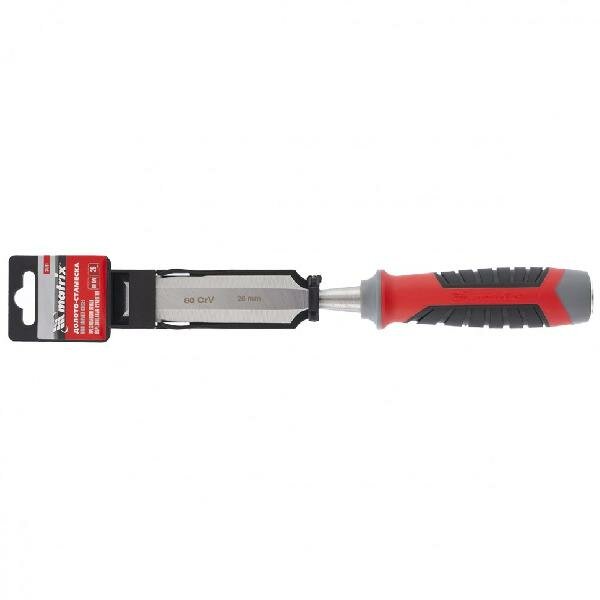 Долото-стамеска, 26 мм, 60 CrV, трехкомпонентная обрезиненная рукоятка Matrix