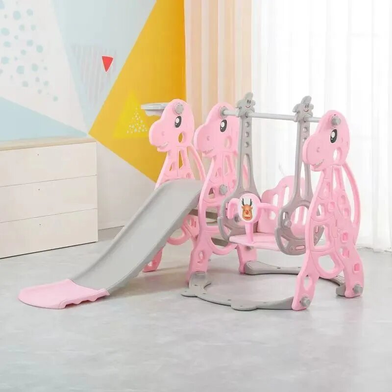 Детские горки для использования дома и на улице/качели-динозавр 3-в-1(175*140*105)