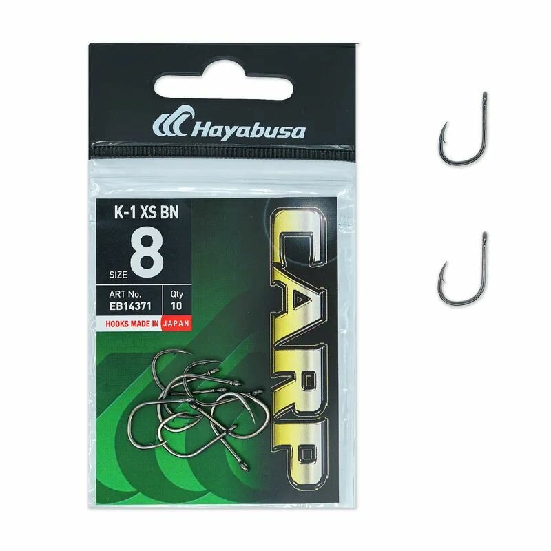 Hayabusa карповые крючки Black Nikel K1 XS size 8 (10)