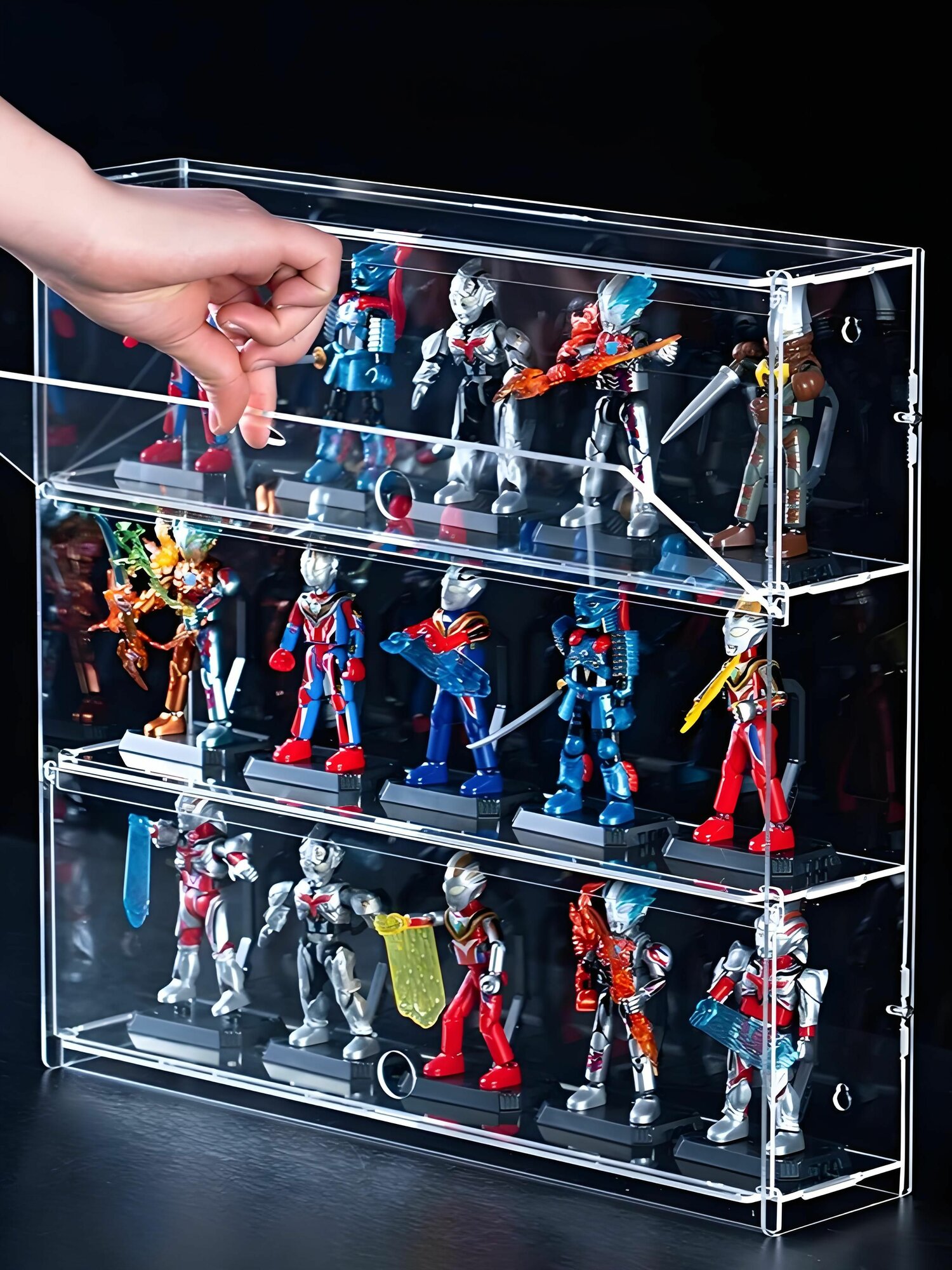 Прозрачный настенный дисплей-бокс для коллекционных моделей машин, кукол и строительных блоков с распашной дверью