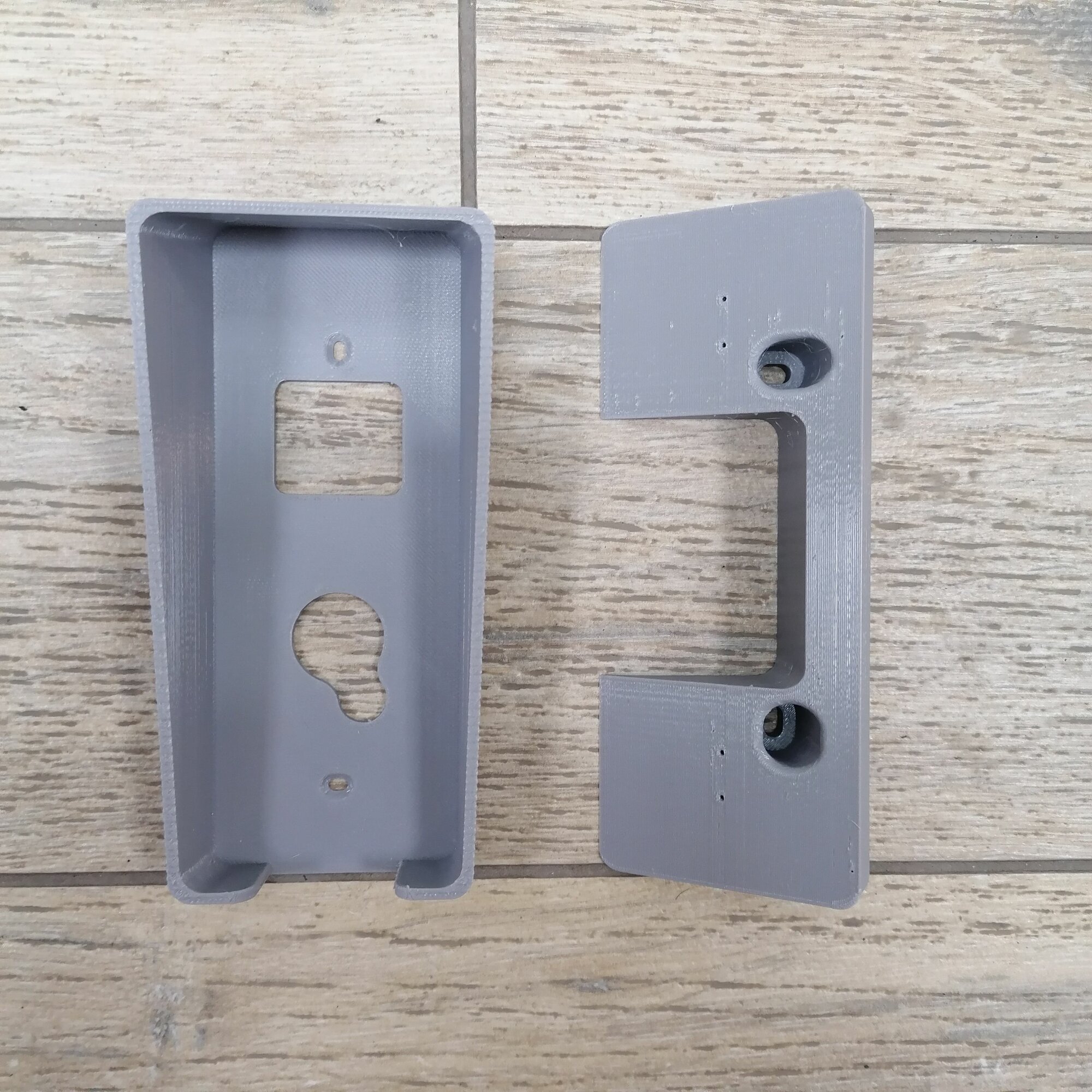 Комплект козырек + уголок для вызывной панели домофона TANTOS iPanel (Светло-Серый) 145х58мм (3D-печать, пластик)