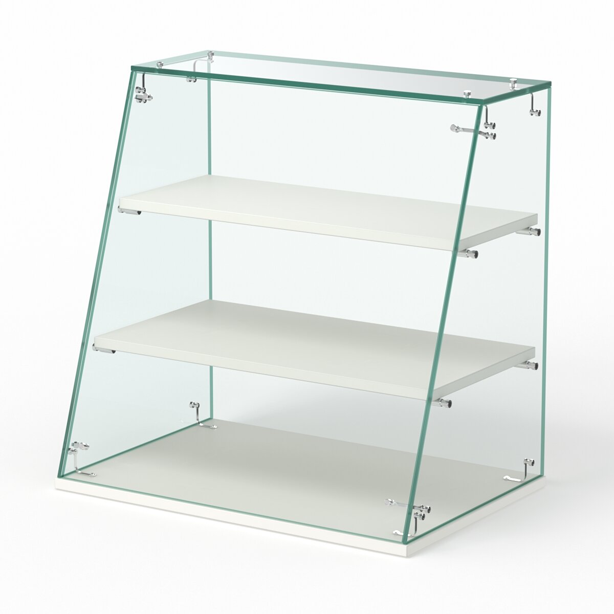 Витрина "сладость" №7КА-О-П для выпечки настольная с прямыми полками без дверок пдсп, Белый