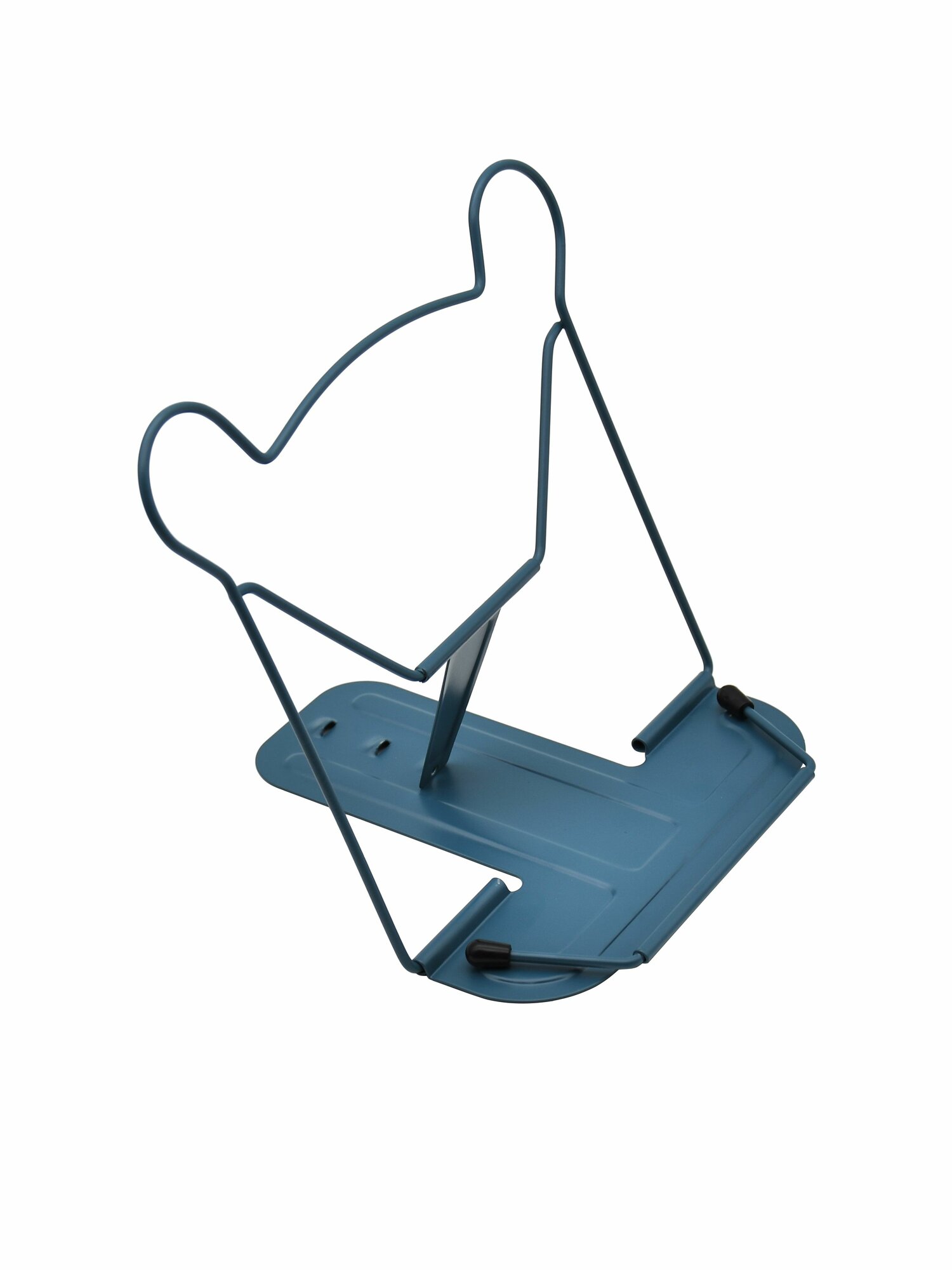 Подставка для книг металлическая 17x23см "С закругленными ушками" темно-бирюзовая