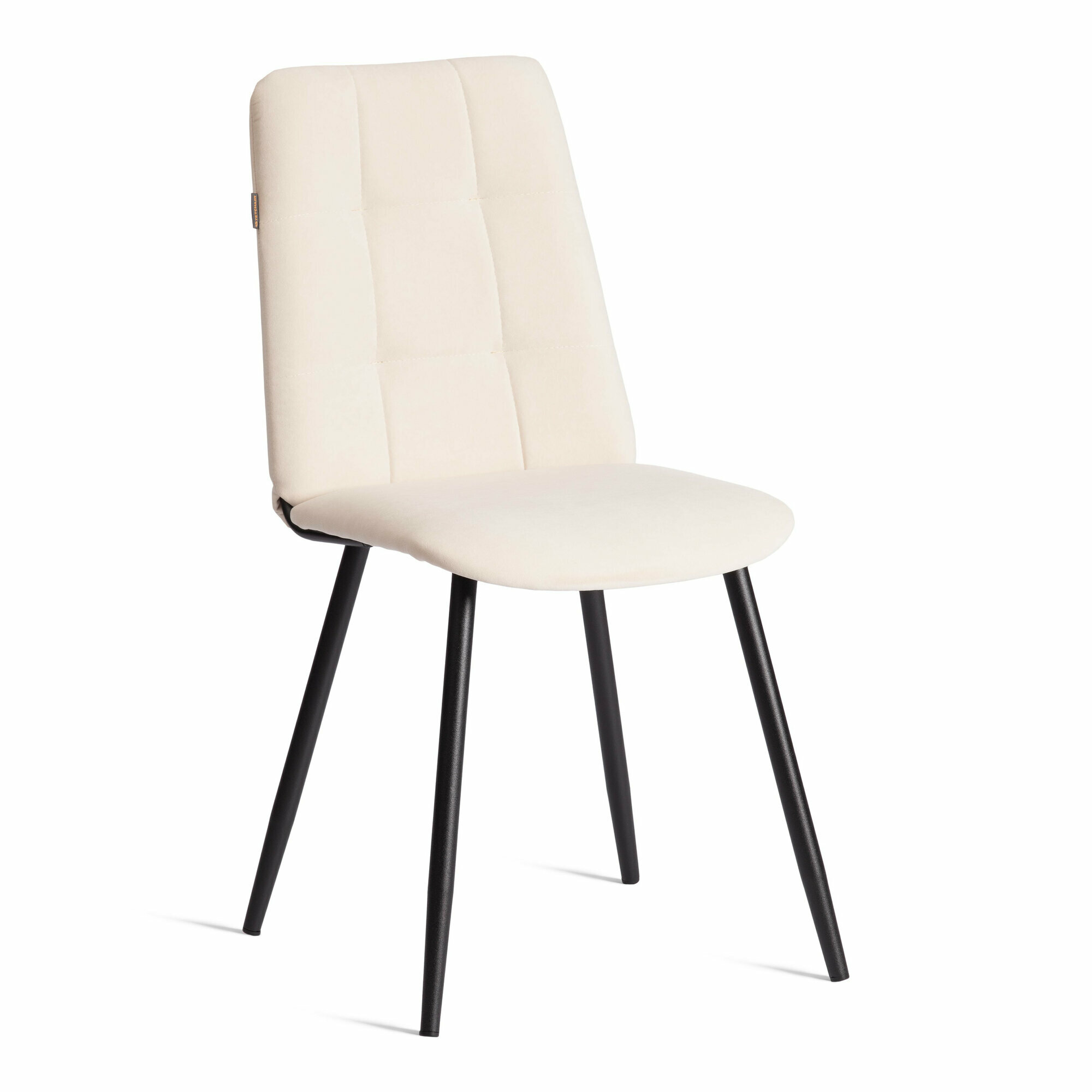 Стулья для кухни TetChair, комплект 2 шт, со спинкой, мягкие, велюр, молочные