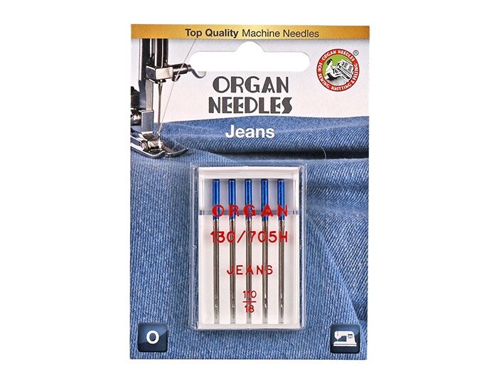 Иглы ORGAN джинс №110 для бытовых швейных машин упаковка 5 игл