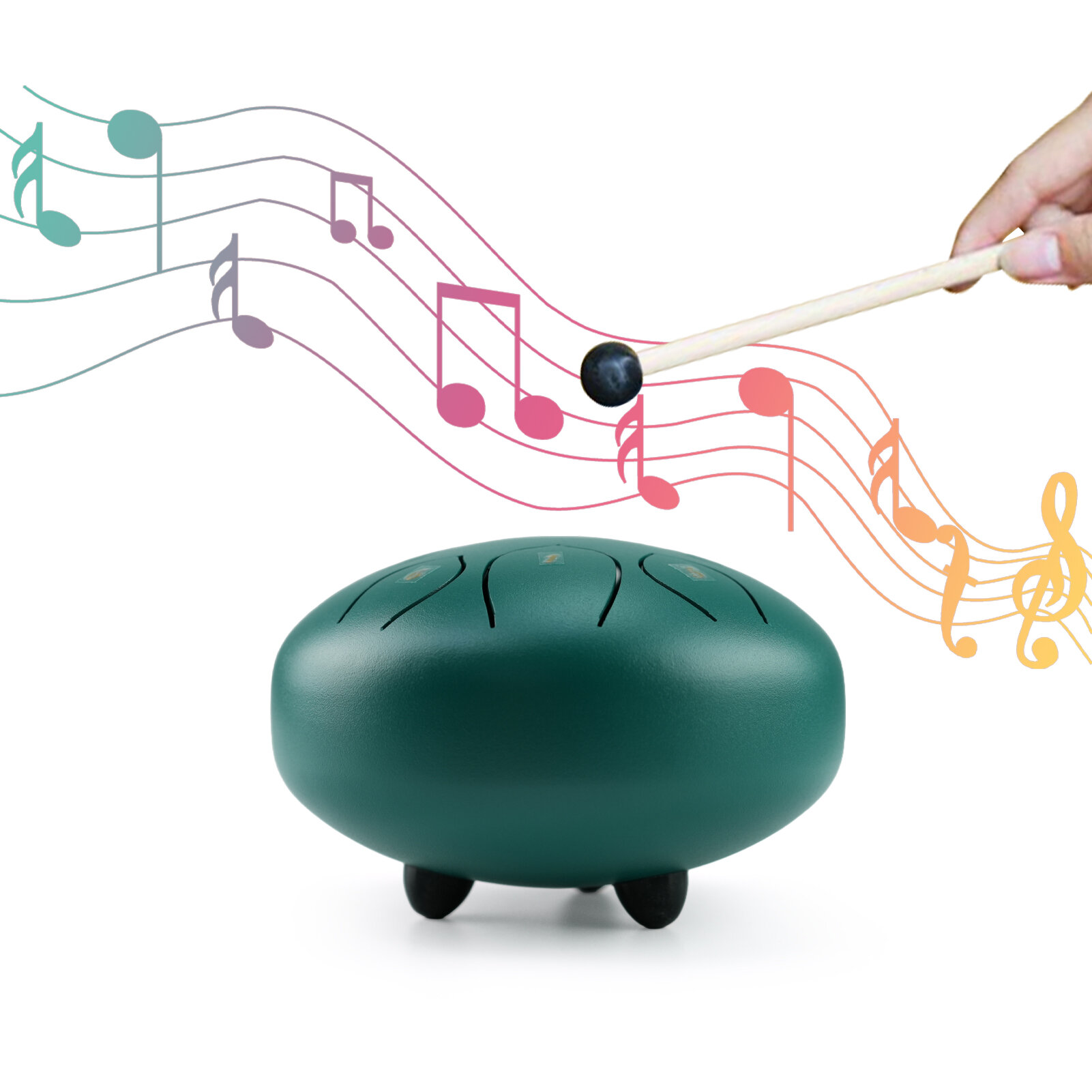 6-дюймовая стальная язычковая барабан 8 нот дождевальная барабан портативный ударный инструмент с молотками для медитации йоги начинающих специалистов семьи друзей подарок на Рождество стальная ручная барабан Розовый Синий Зеленый Черный Тёмно-синий 15см