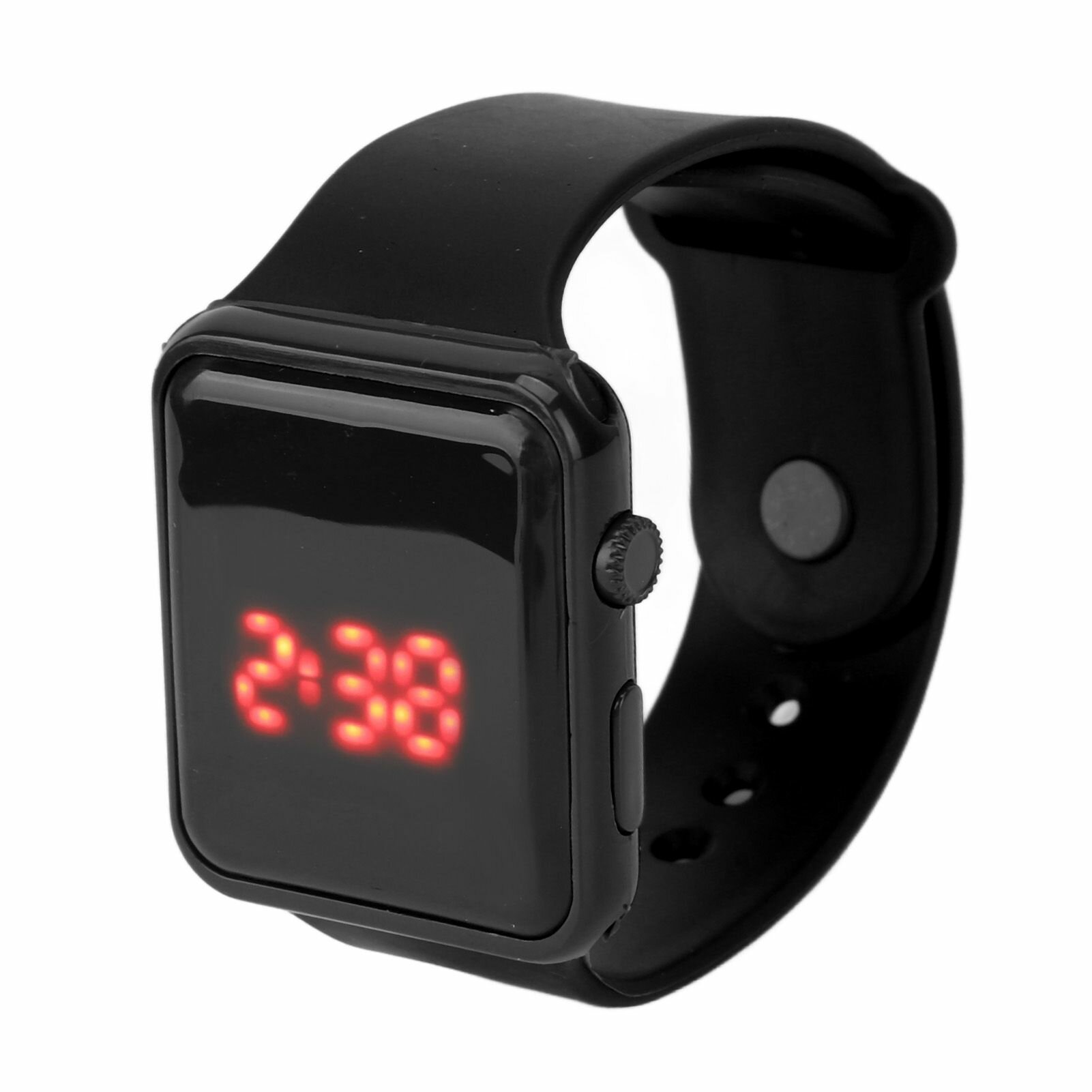 Спортивные часы со светодиодным экраном, квадратной формы, с подсветкой, цифровые детские часы для активного отдыха, черные