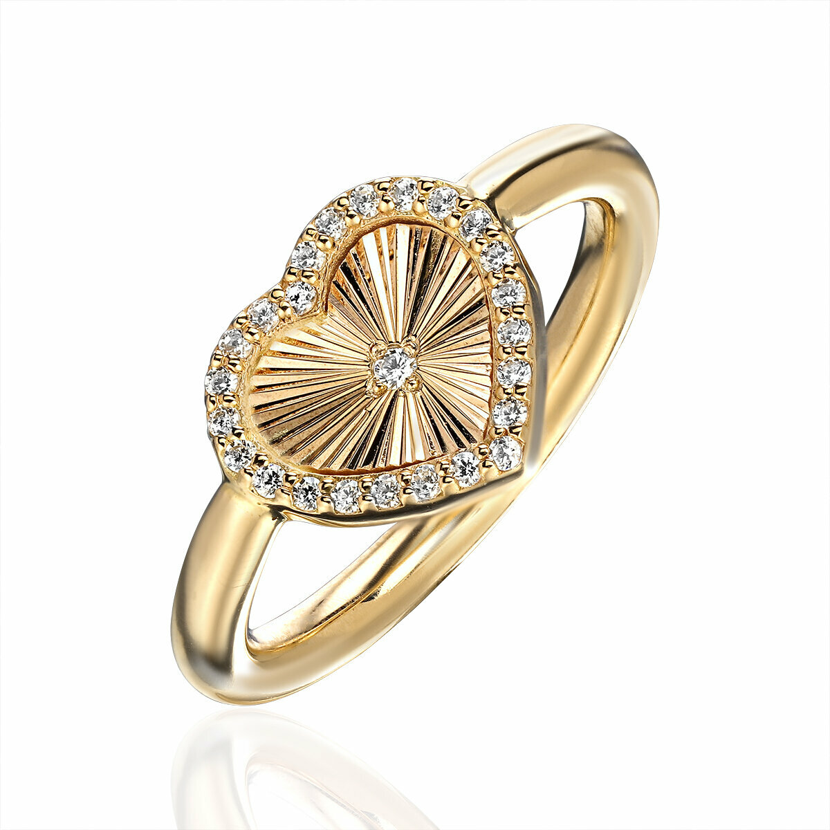 Кольцо, желтое золото, 585 проба, бриллиант